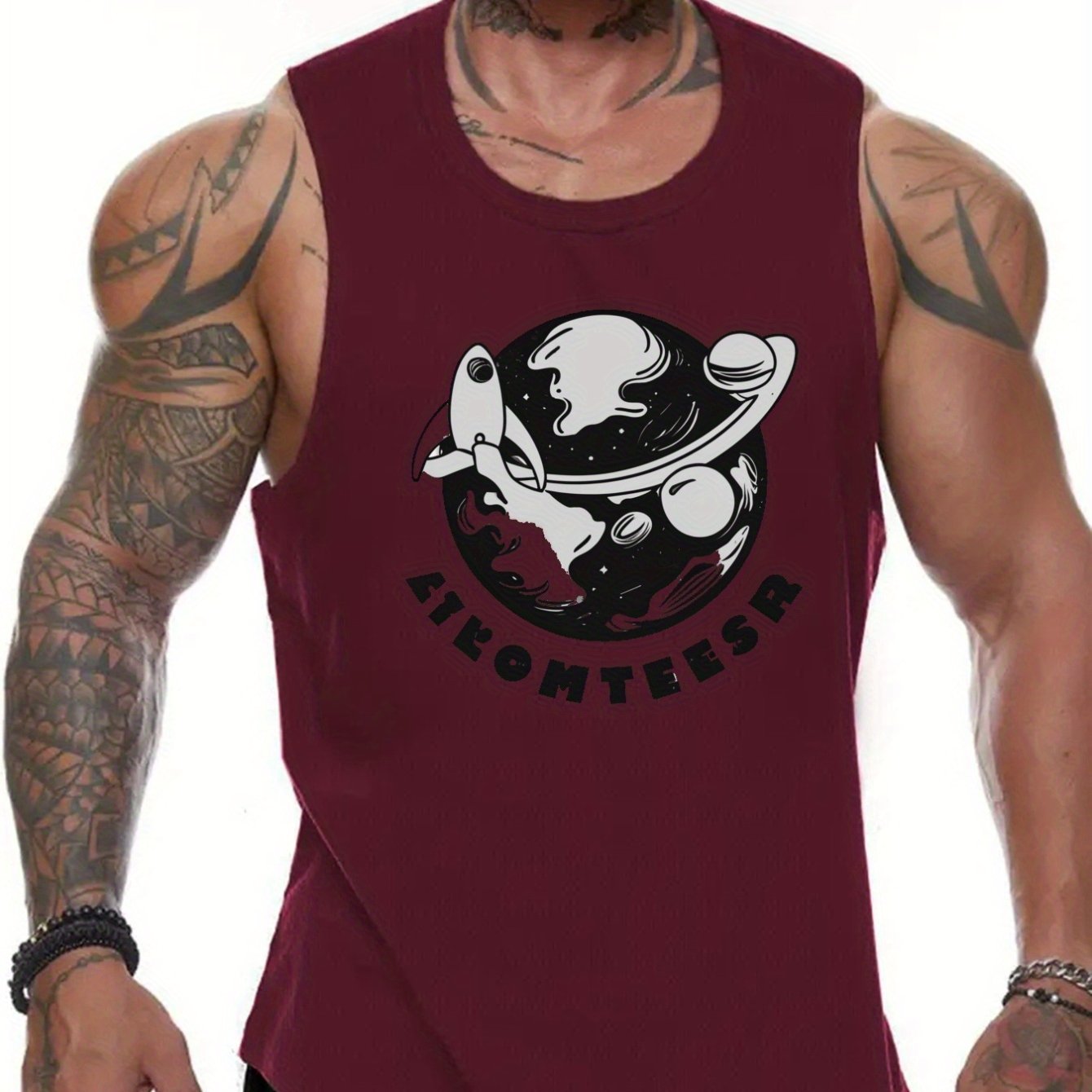 Planets In Space Print A shirt Tanks Sleeveless Tank Top - Temu Canada