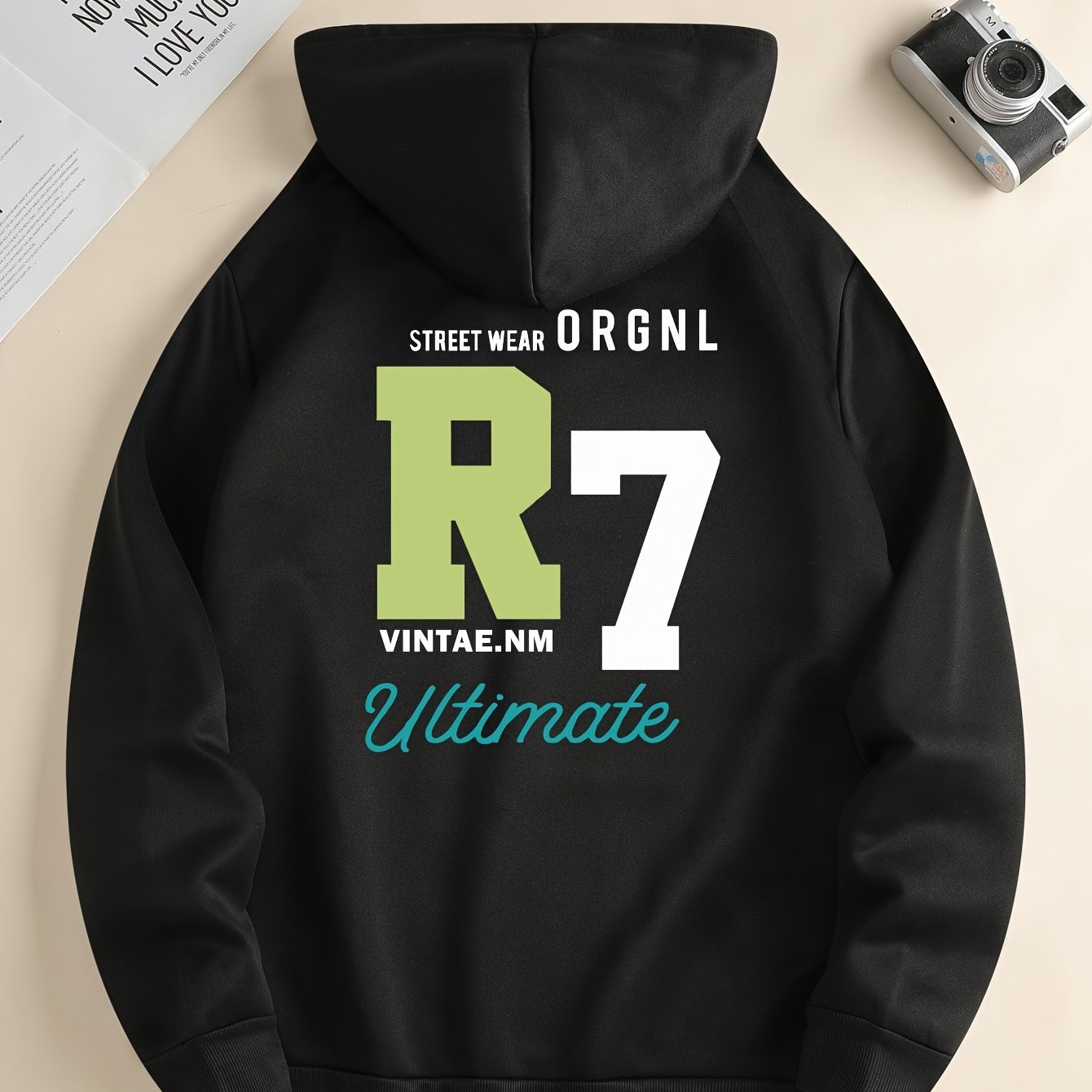 R 7 Print Men's Simple Style Warm Pullover Round Neck - Temu United Kingdom