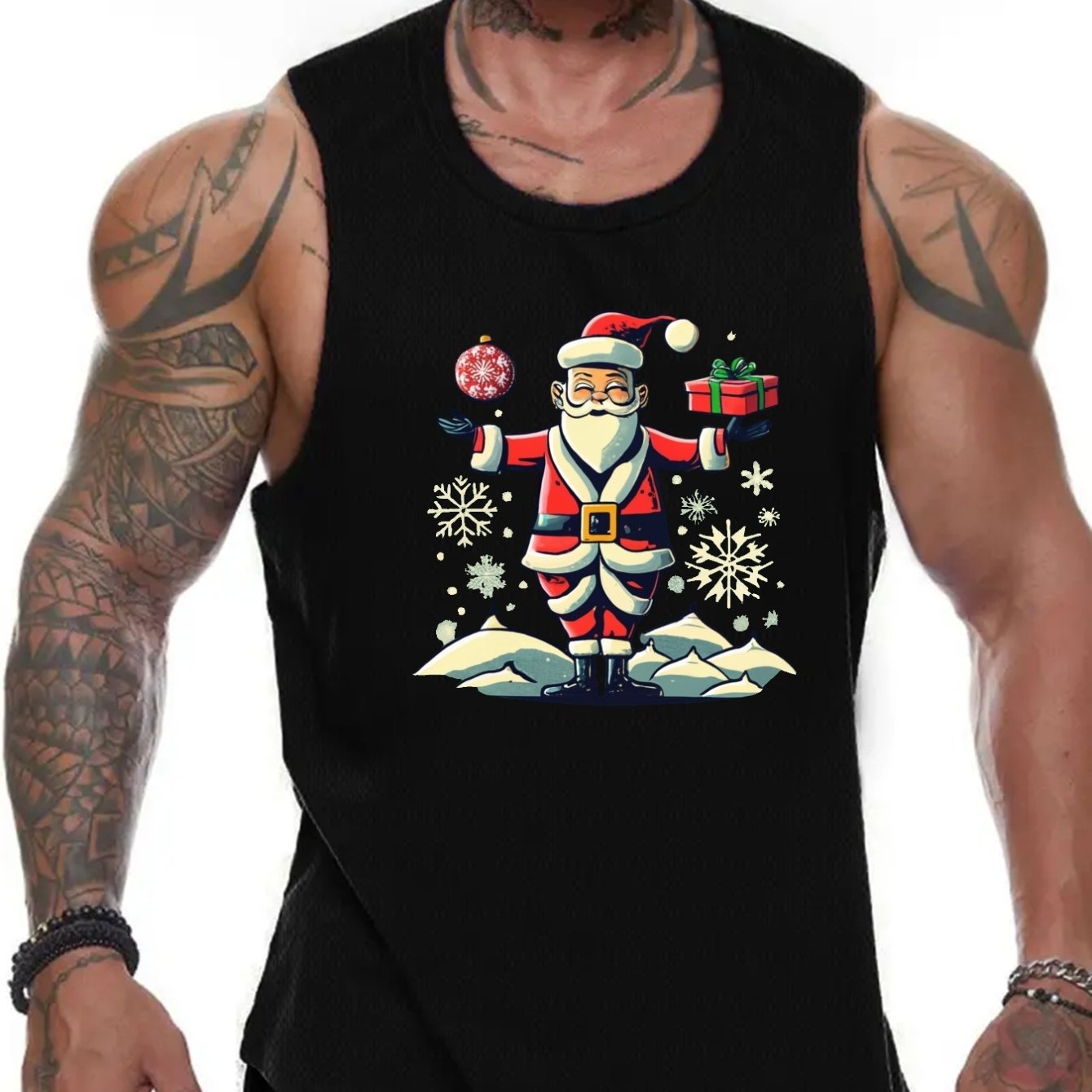 Santa Gifts Print A shirt Tanks Sleeveless Tank Top Men's - Temu Ireland