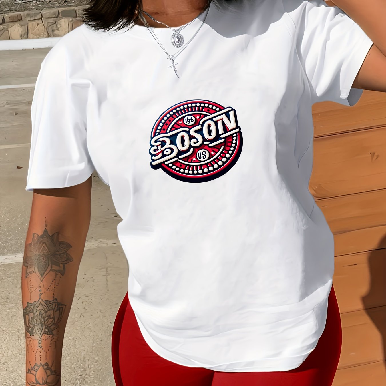 Graphic Print T shirt Short Sleeve Crew Neck Casual Top - Temu Australia