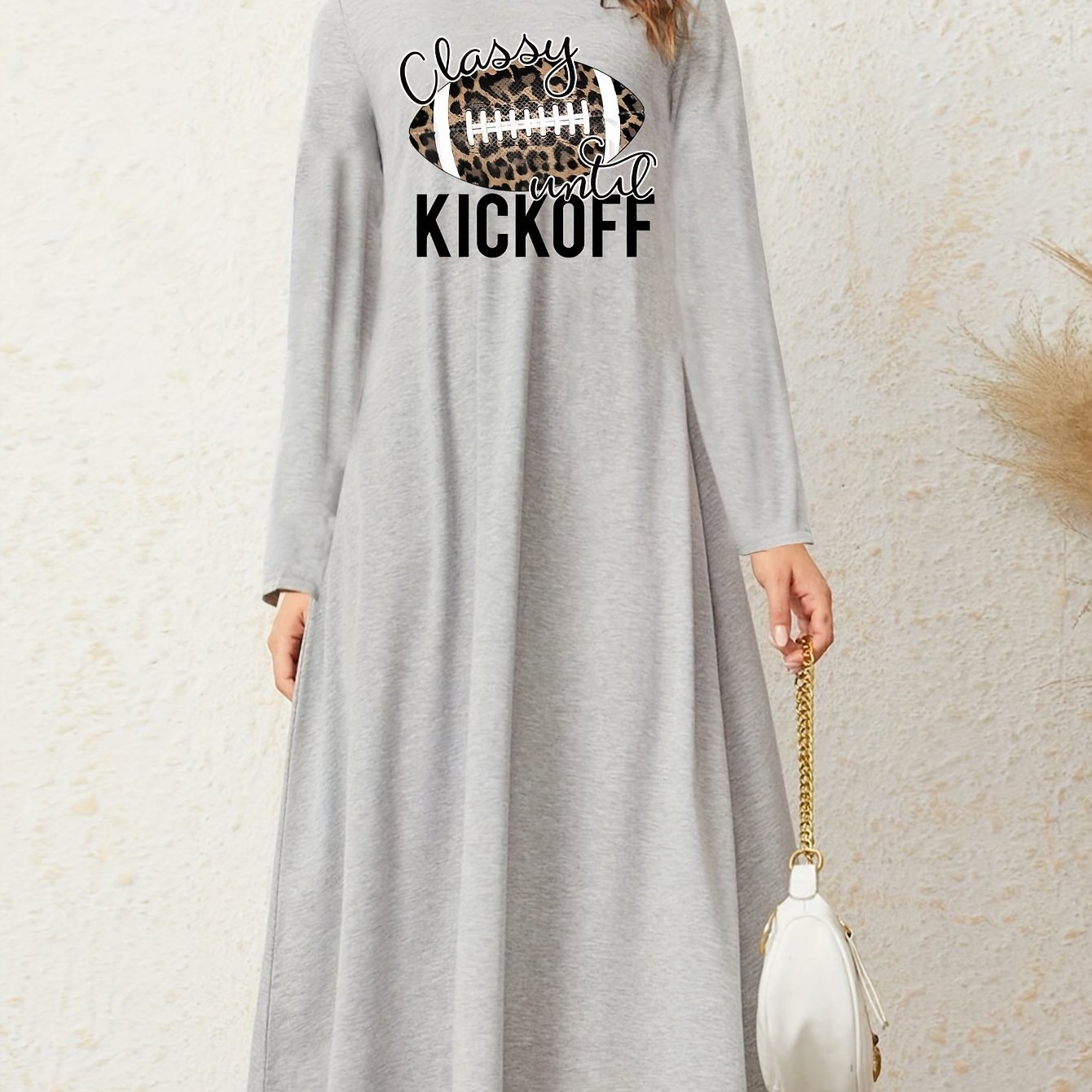 Casual Lounge Dress Plus Size Women s Plus Leopard Rugby - Temu Canada