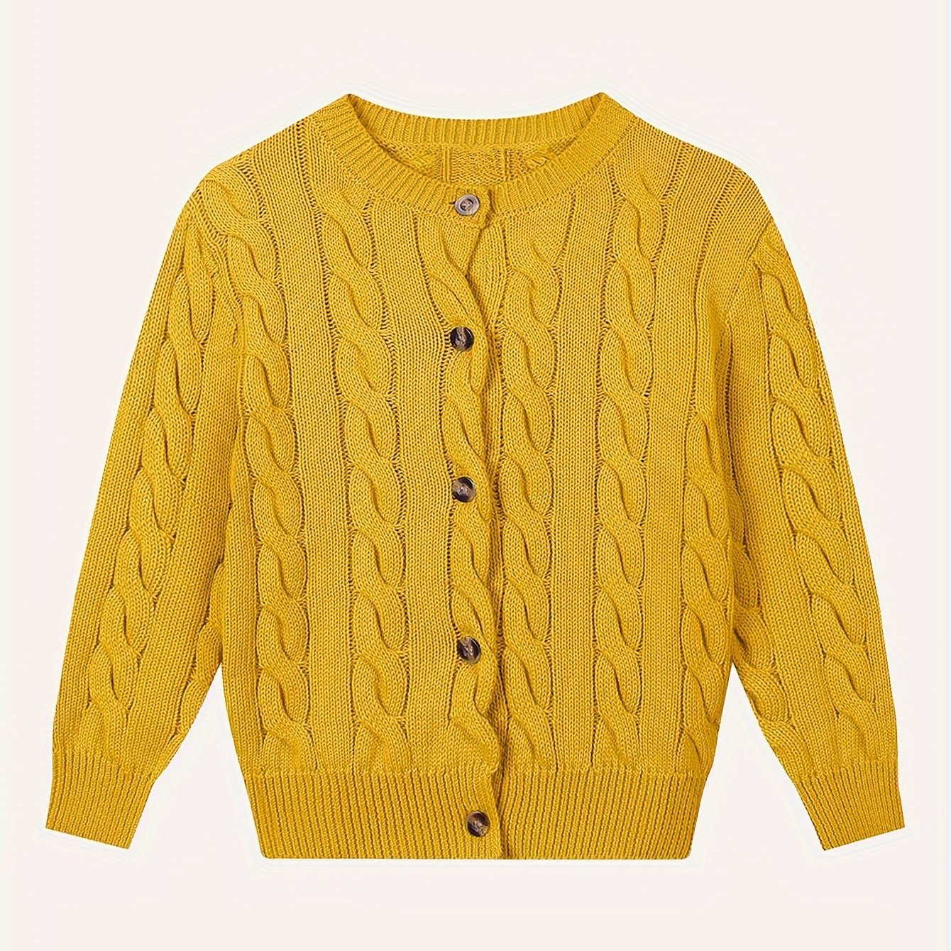 Boys Crew Neck Button Cardigan Sweater Long Sleeve Solid - Temu Australia