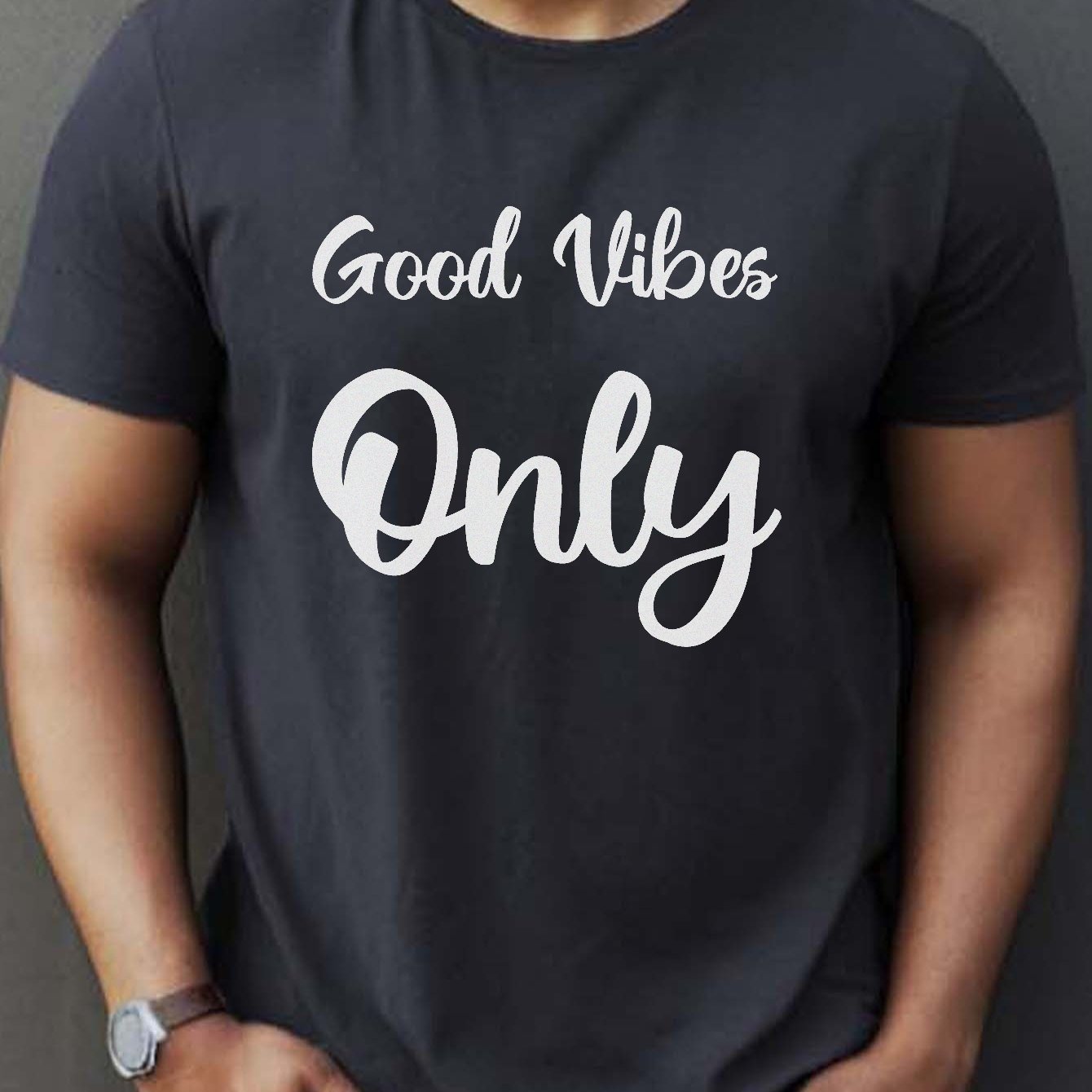 Creative Letter Print Men's Graphic Design Crew Neck T shirt - Temu Canada