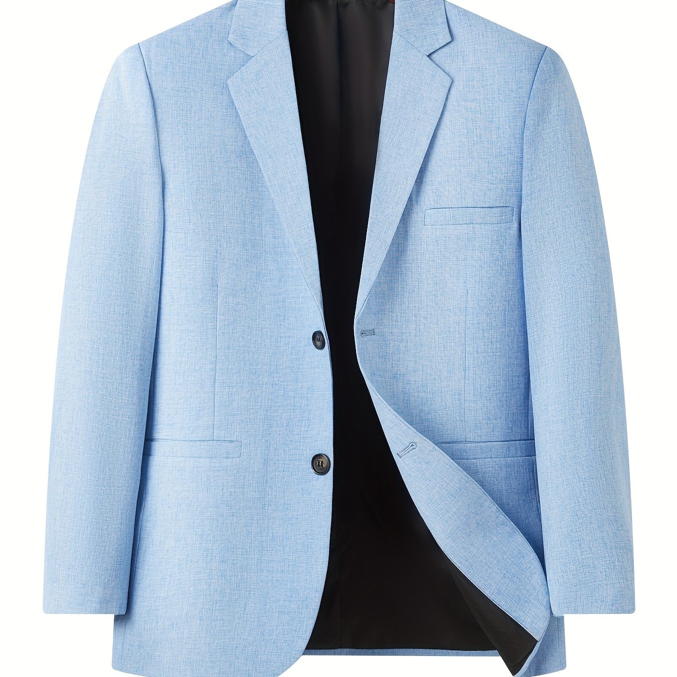 Men's Solid Pockets Formal Two Button Lapel Suit - Temu United Kingdom