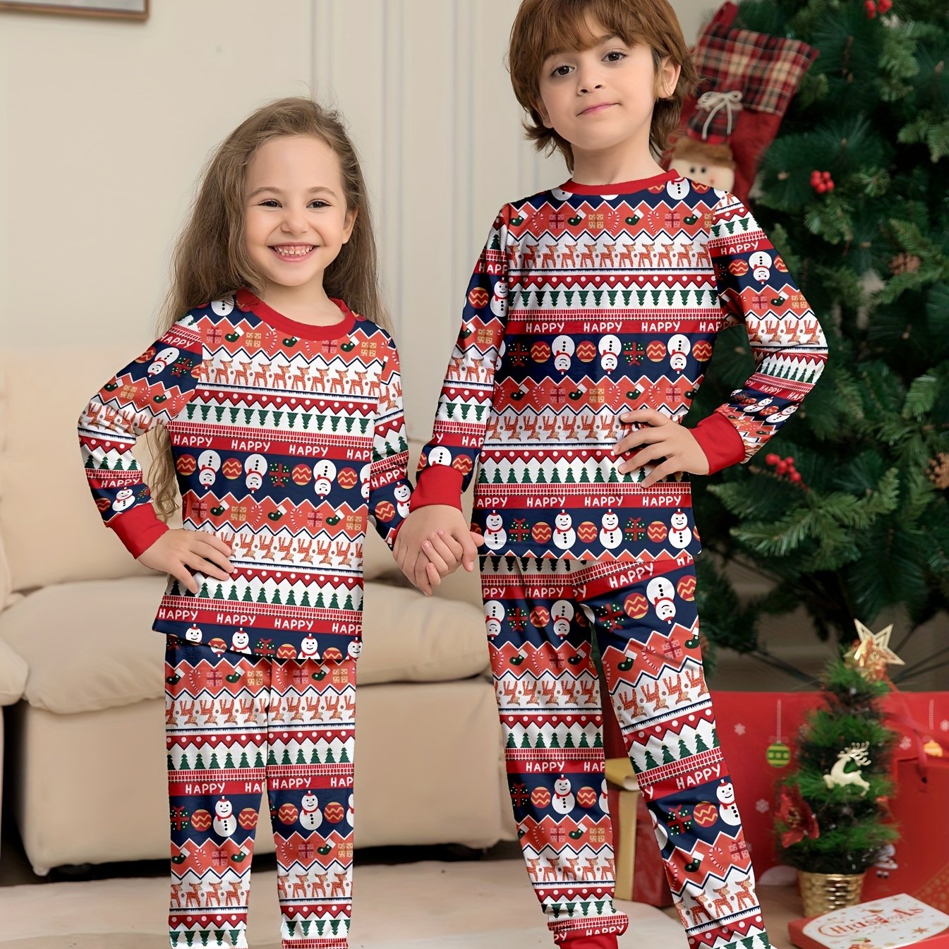 Christmas Toddler Girls Pajama Sets Allover Cartoon Pattern - Temu ...