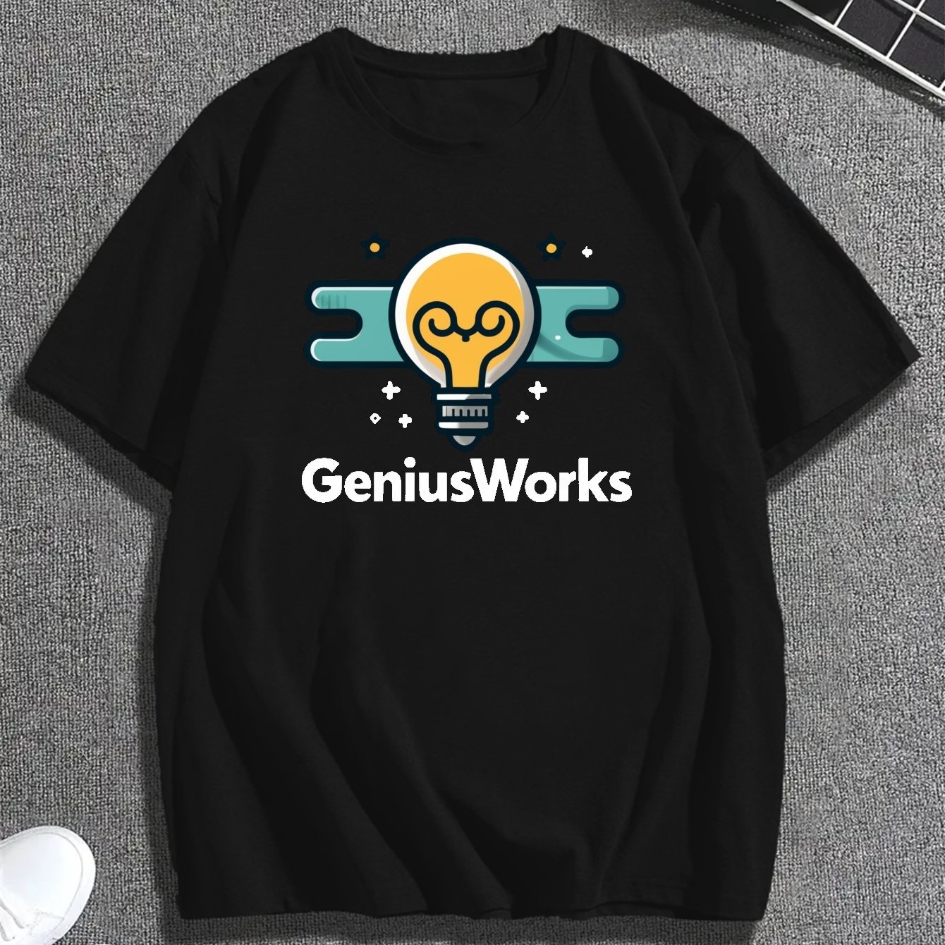 Geniusworks Bulb Print Men's Short Sleeve T shirt Summer T - Temu ...