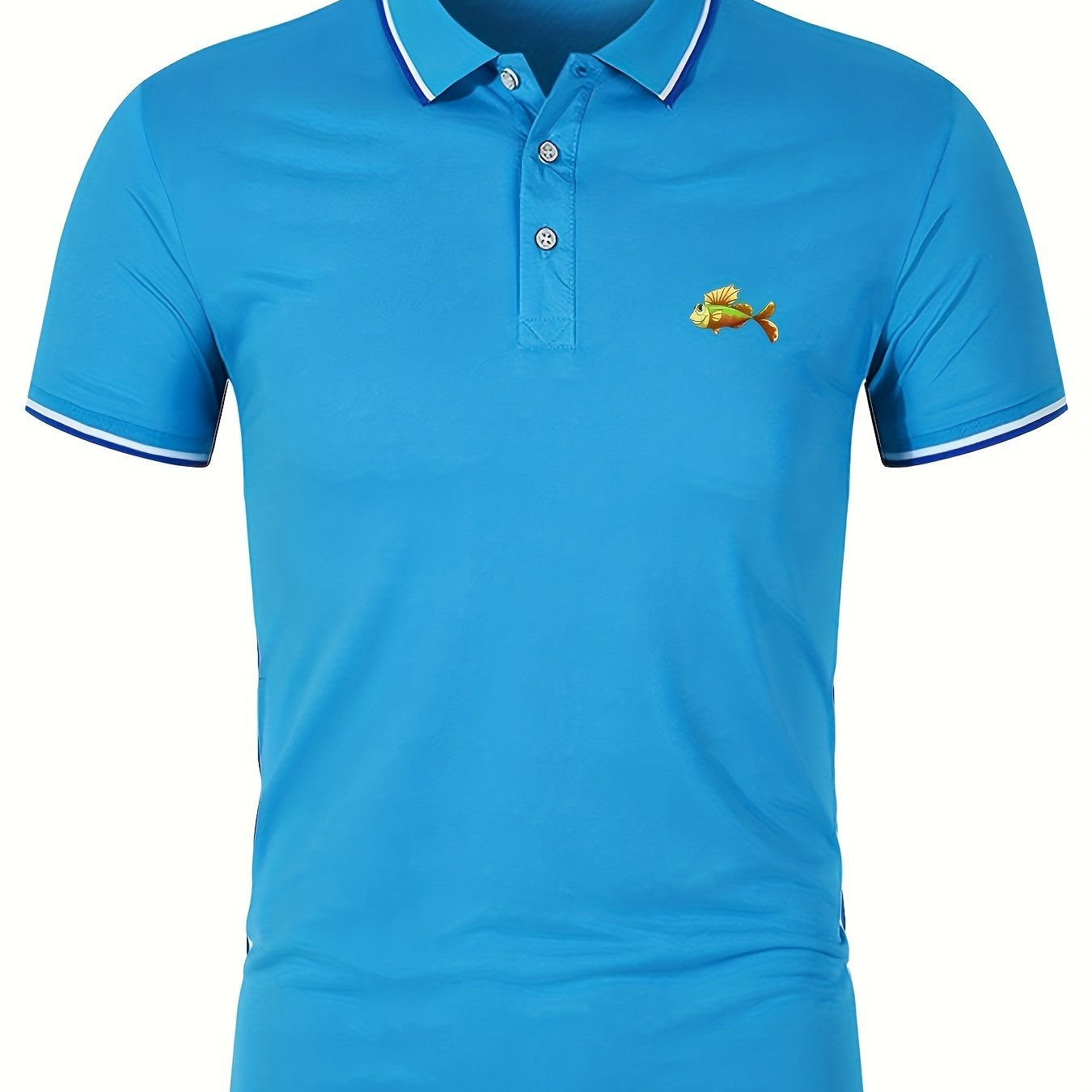 Men's Golf Shirt Fish Print Short Sleeve Breathable Tennis - Temu ...