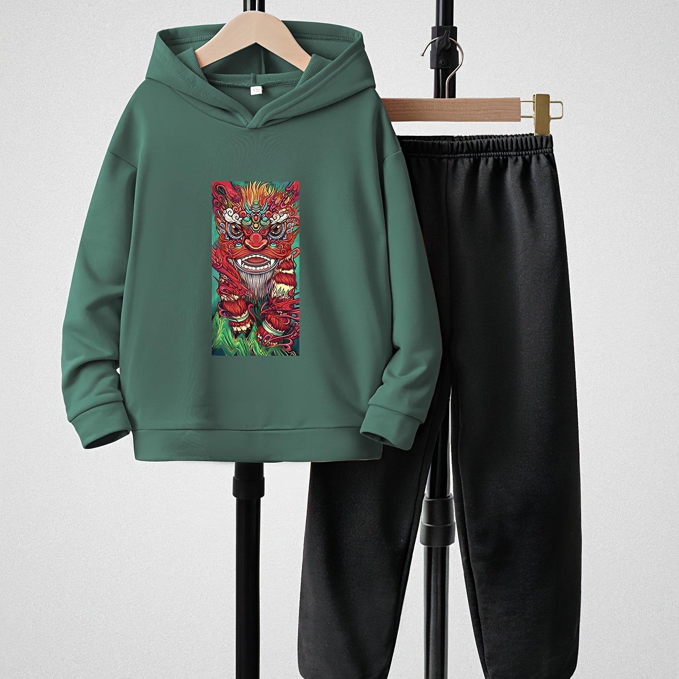 Ensemble Deux Pièces Garçon Impression Graphique Lion - Temu France