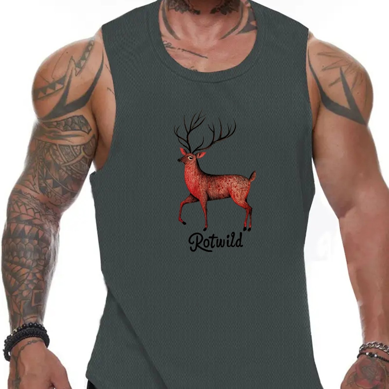 Deer Print A shirt Tanks Sleeveless Tank Top Men's Active - Temu United ...