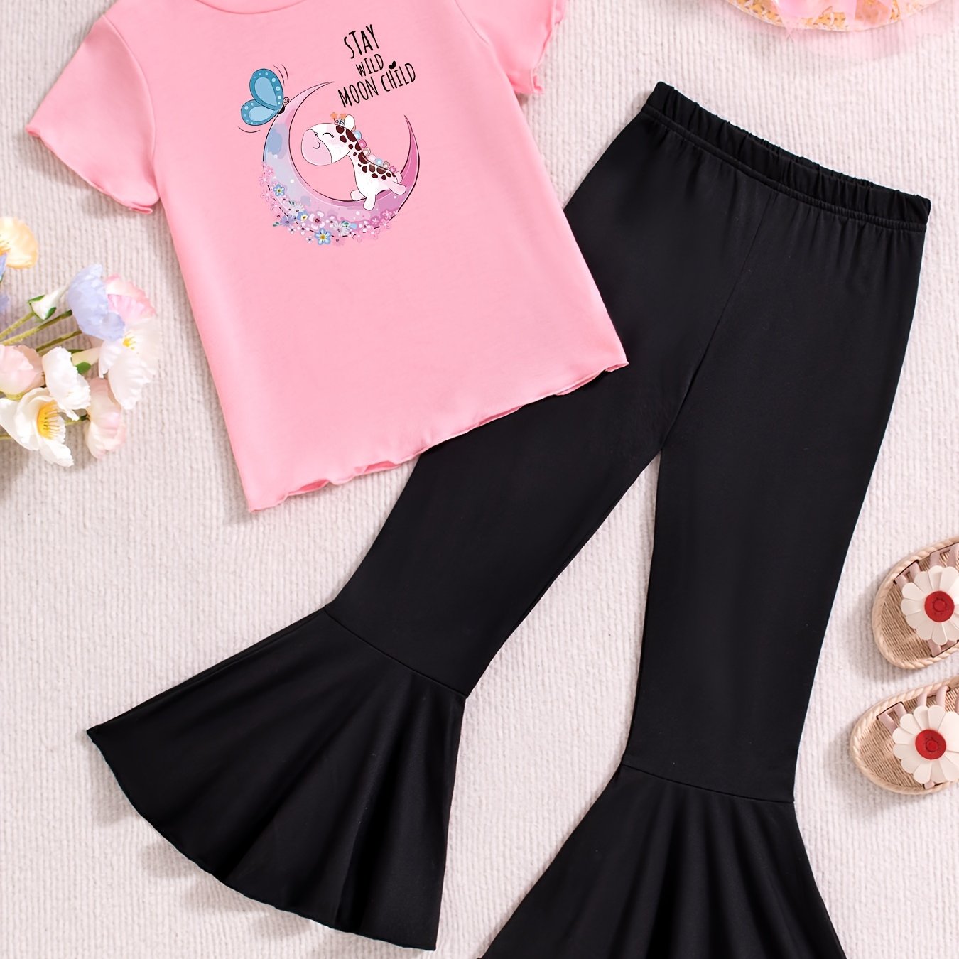 Stay Wild Moon Child Graphique 2pcs Set Filles Tenues - Temu France