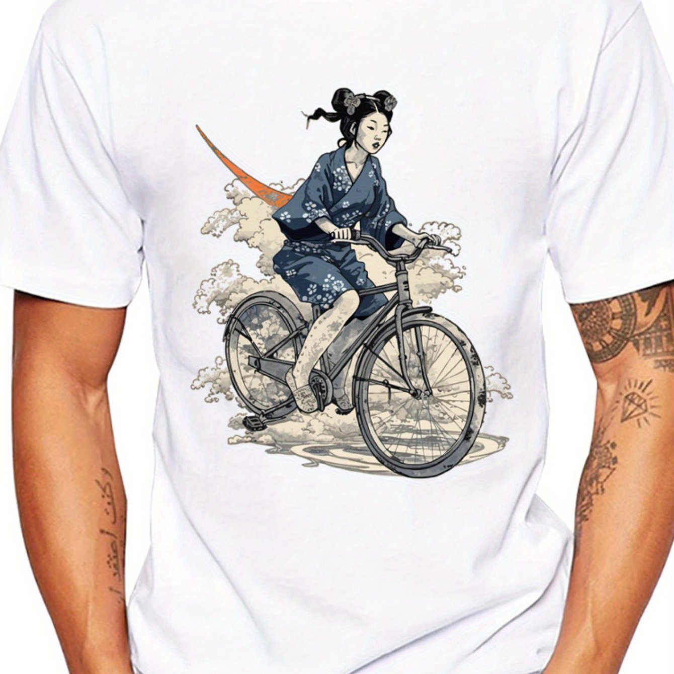 Girl Pattern Print Mens Short Sleeve Comfy T Shirt Graphic Temu