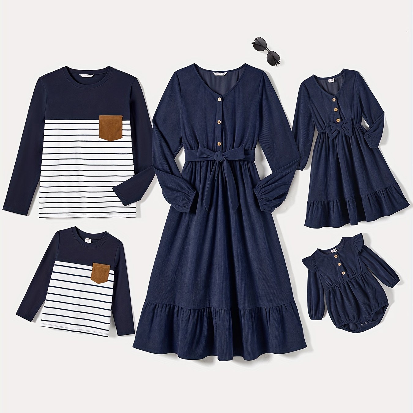 Long sleeve Color Block Dresses Family Matching - Temu Australia
