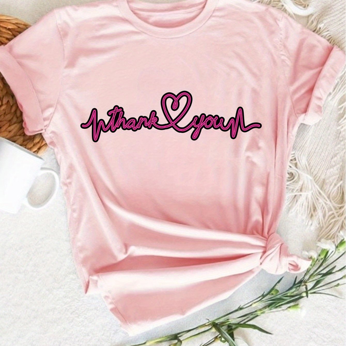 Letter Print T shirt Casual Crew Neck Short Sleeve Top - Temu United Kingdom