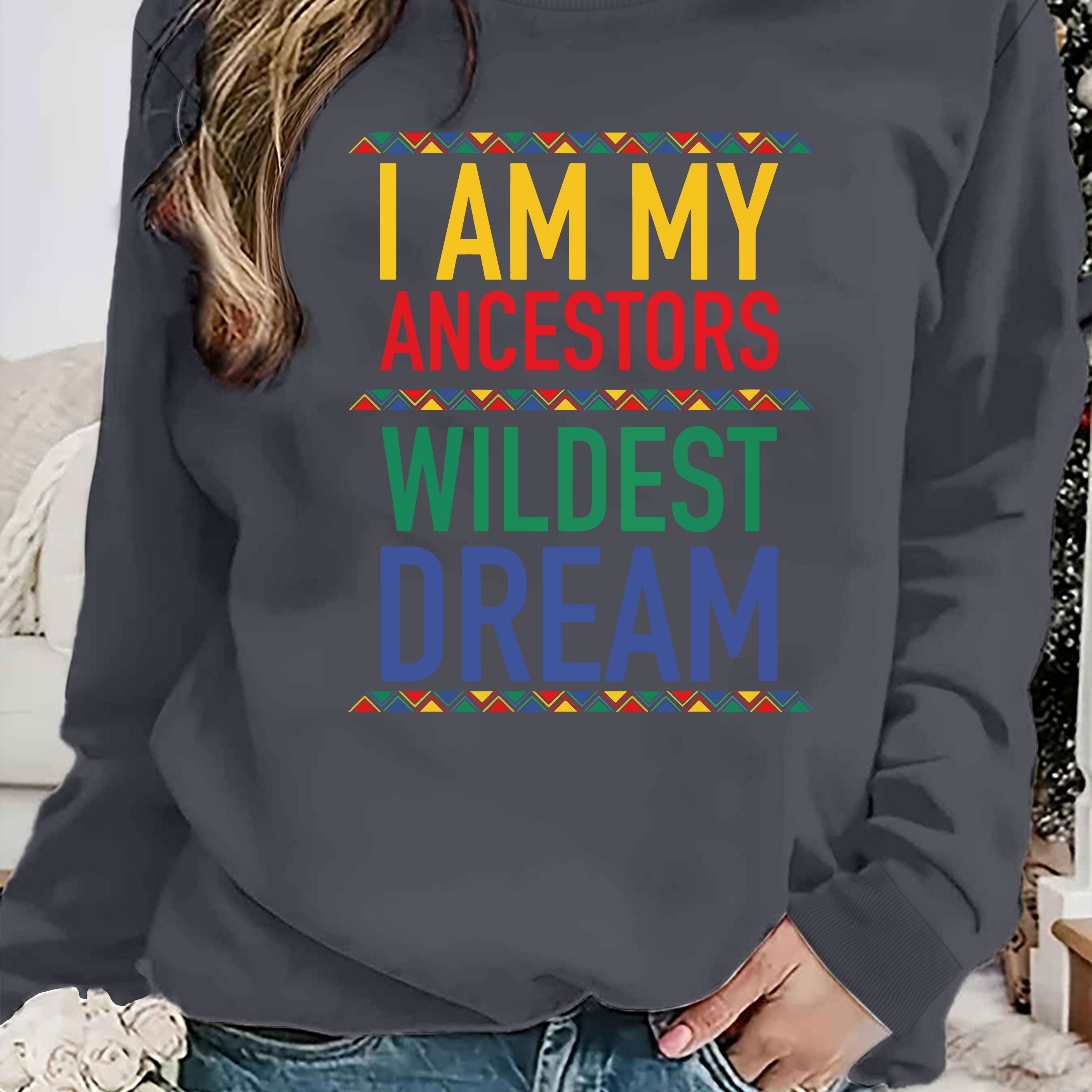 Letter Print Pullover Sweatshirts, Long Sleeve Crew Neck Casual ...