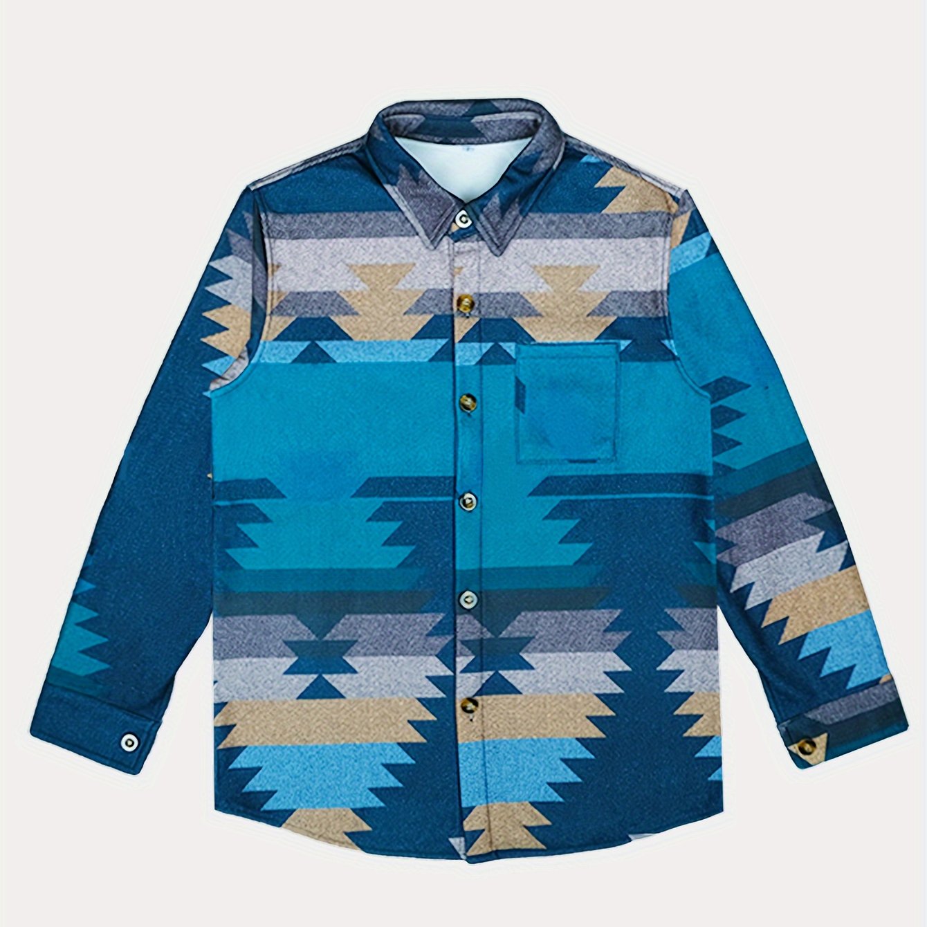 Color Block Geometric Pattern Coat Men's Stylish Chest - Temu Canada