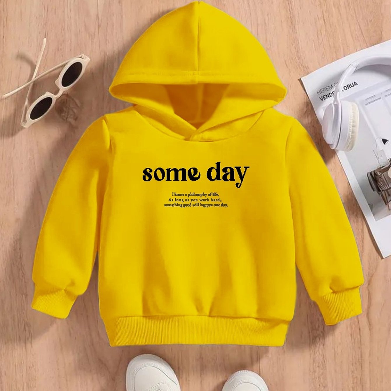 Jour Imprimez Sweat À Capuche Garçons Coupe Ample Look - Temu France