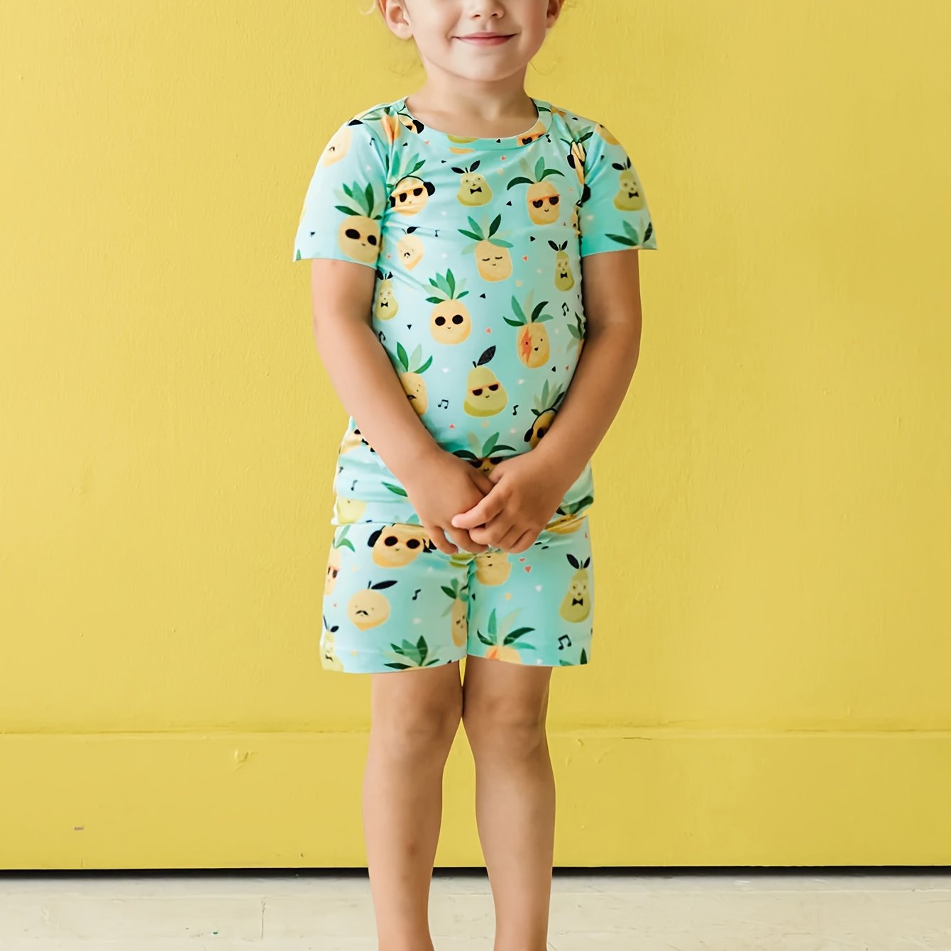 Summer Cute Loungewear Set Girls/ Boys Unisex Spring Green - Temu Australia