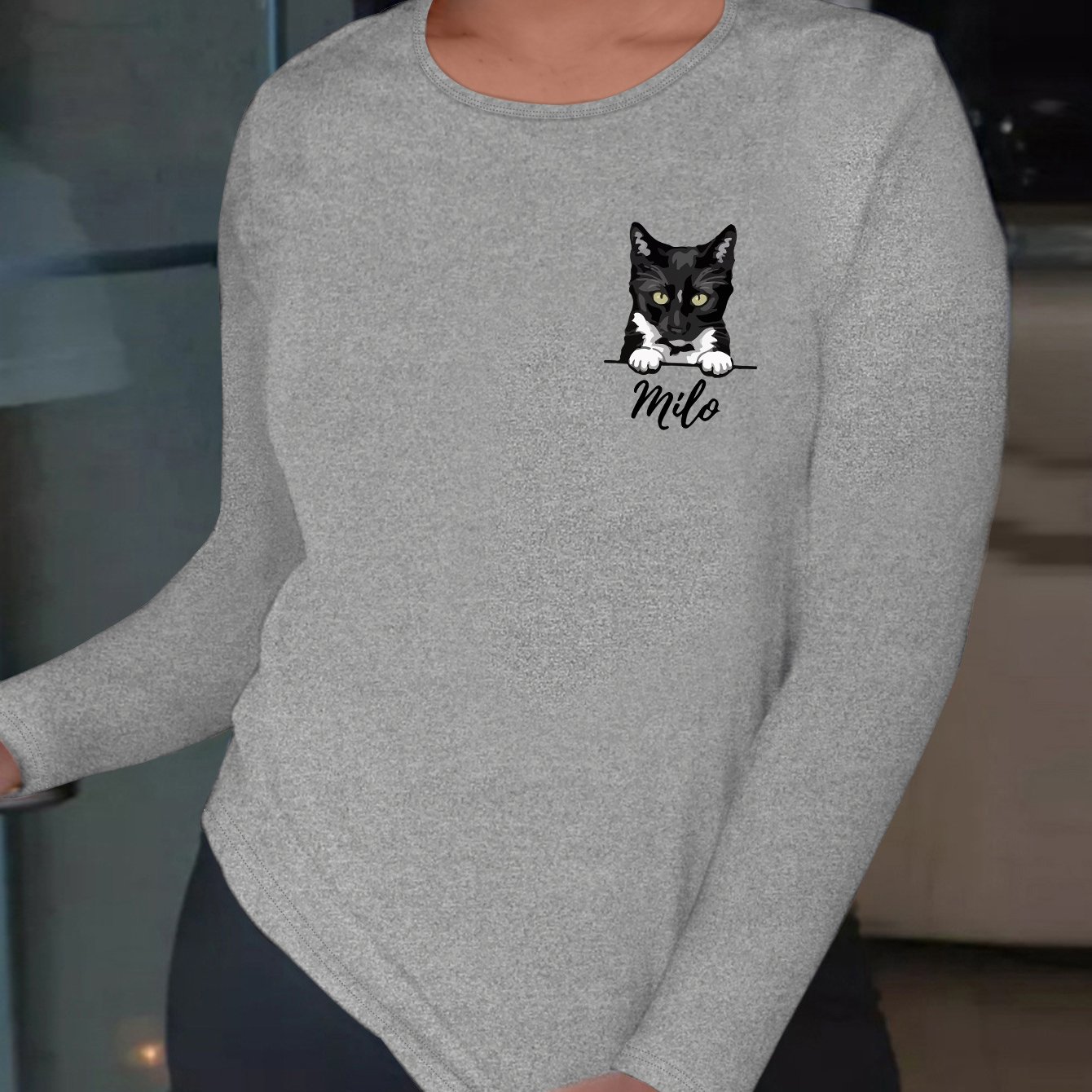 Plus Size Graphic Print T shirt Long Sleeve Crew Neck Casual - Temu ...