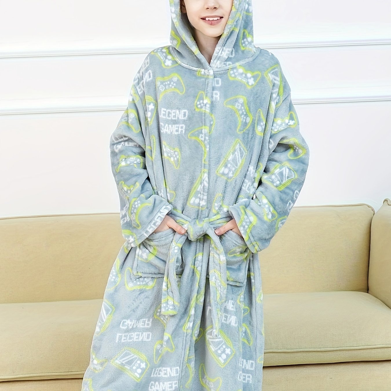 Hooded Flannel Bathrobe Toddler Boys Awesome Skull Print - Temu Canada