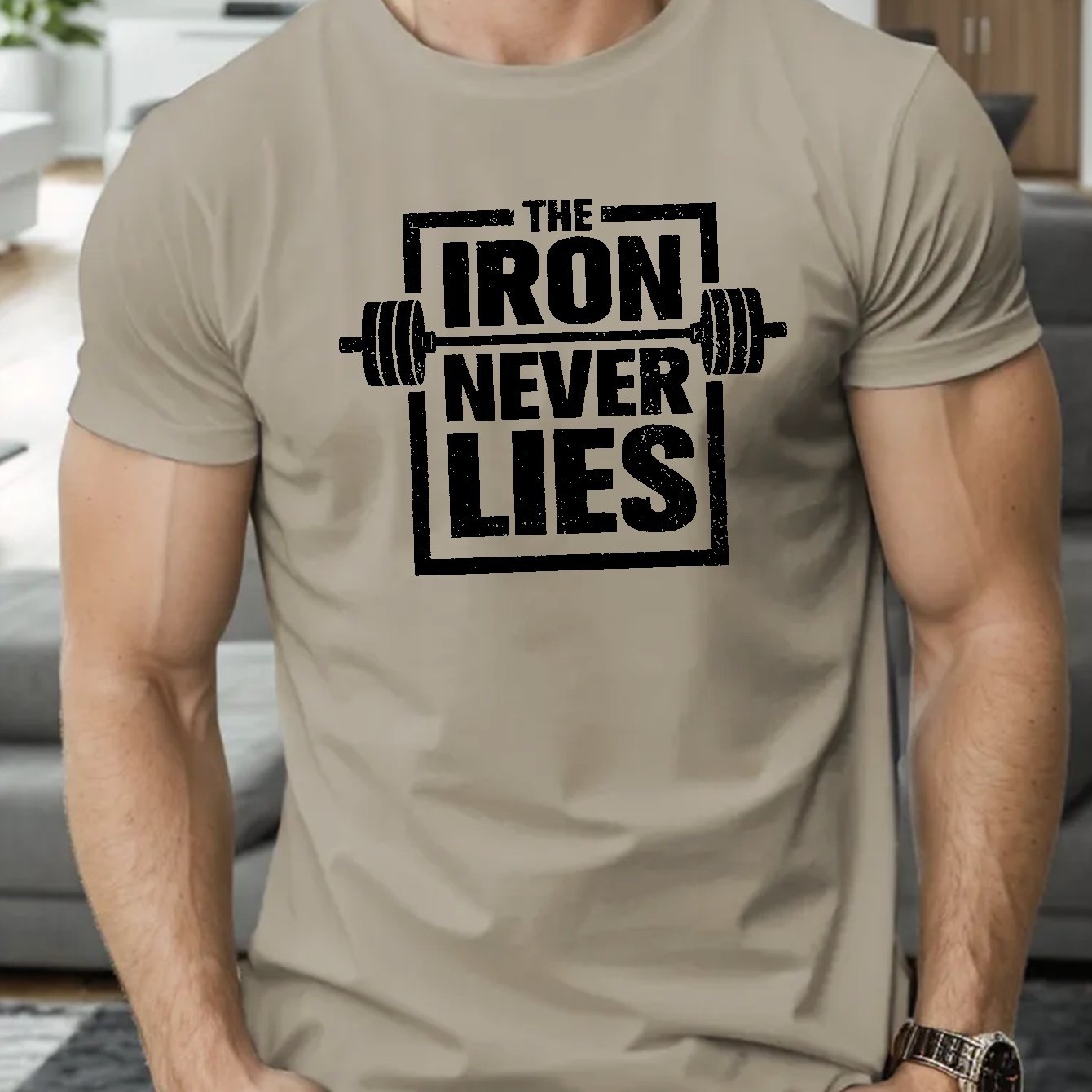 " Iron Never Lies" Print Crew Neck T shirt Men Casual Short - Temu ...