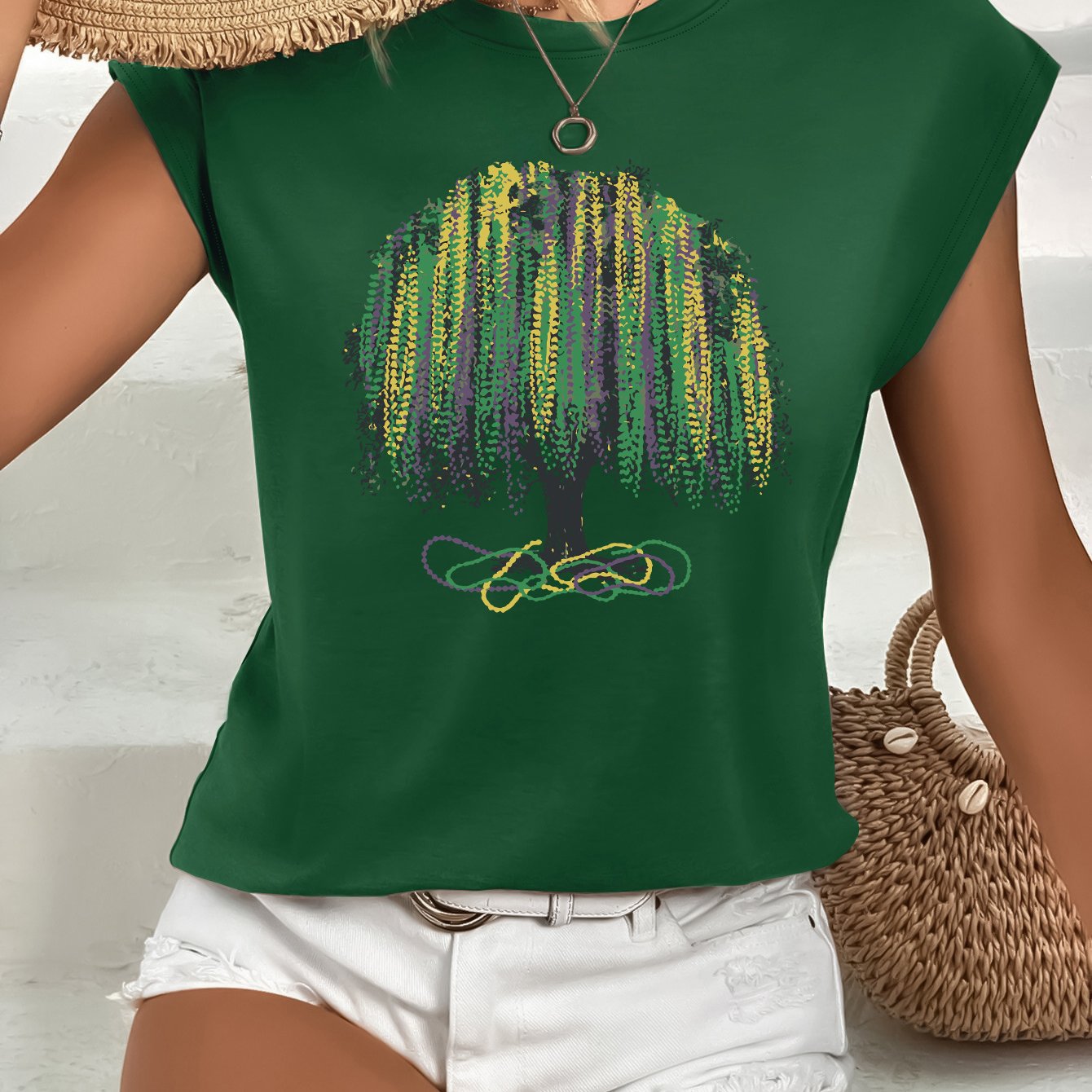 Mardi Gras Print T shirt Short Sleeve Crew Neck Casual Top - Temu United Kingdom