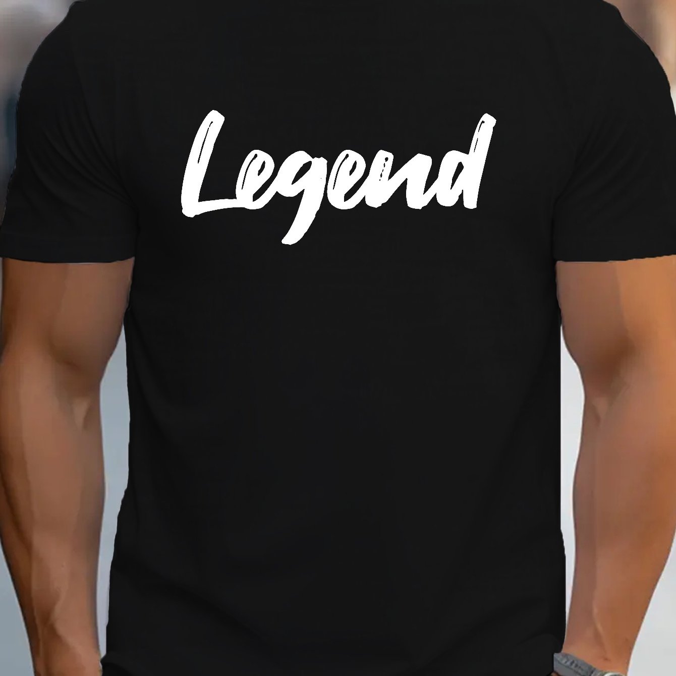 Plus Size Men's Legend Print Short Sleeve T shirts Comfy - Temu Australia