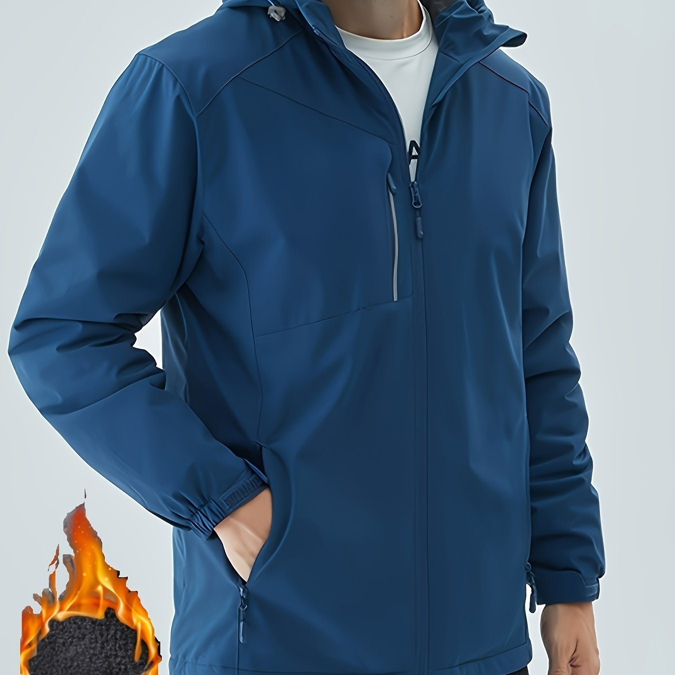 Men's Casual Hooded Windbreaker Jacket Coat Regular Fit Coat - Temu ...