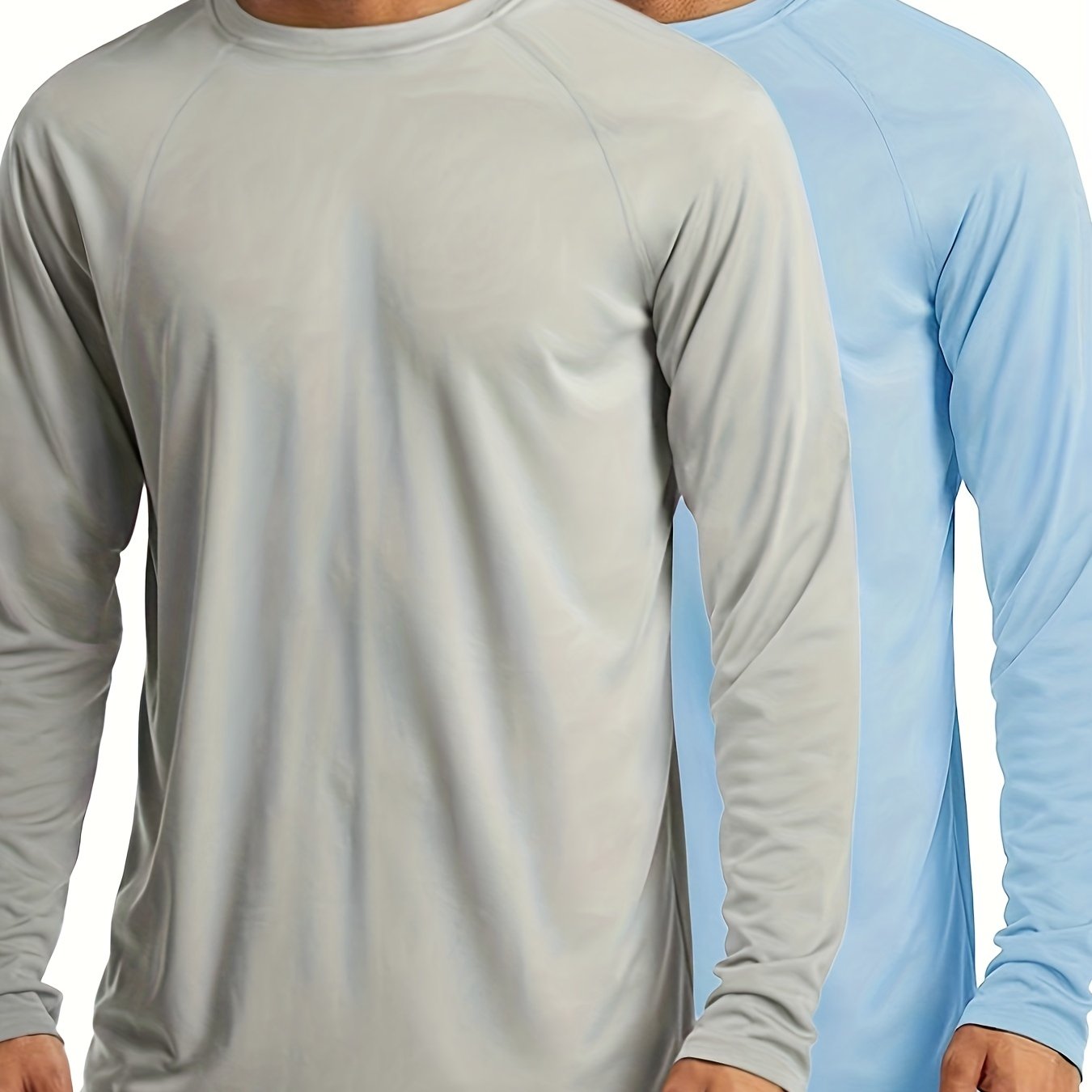 Men's Solid Crew Neck Long Sleeve Active T shirt Tee Casual - Temu ...