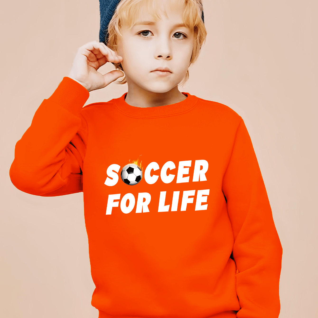 Soccer Life Letter Print Sweatshirt Boys Casual Creative - Temu Australia