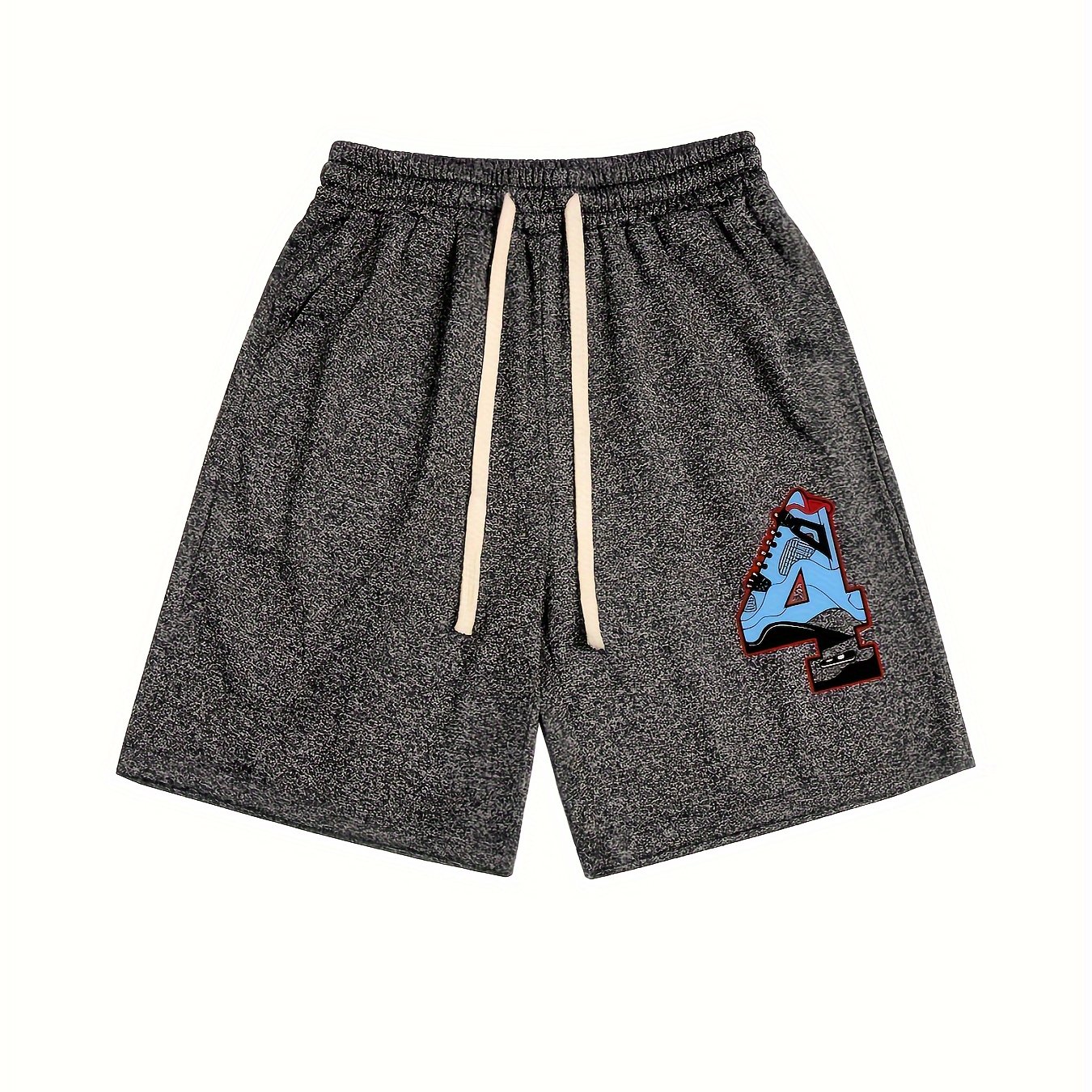 Creative Number 4 Print Comfy Pleated Shorts Men's Casual - Temu United ...