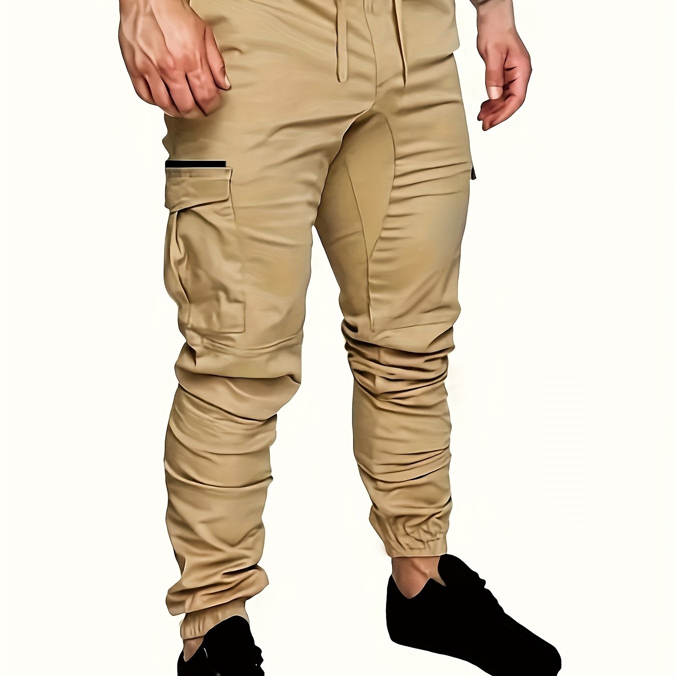 Men's 100% Cotton Solid Cropped Pants Pockets Casual - Temu United Kingdom