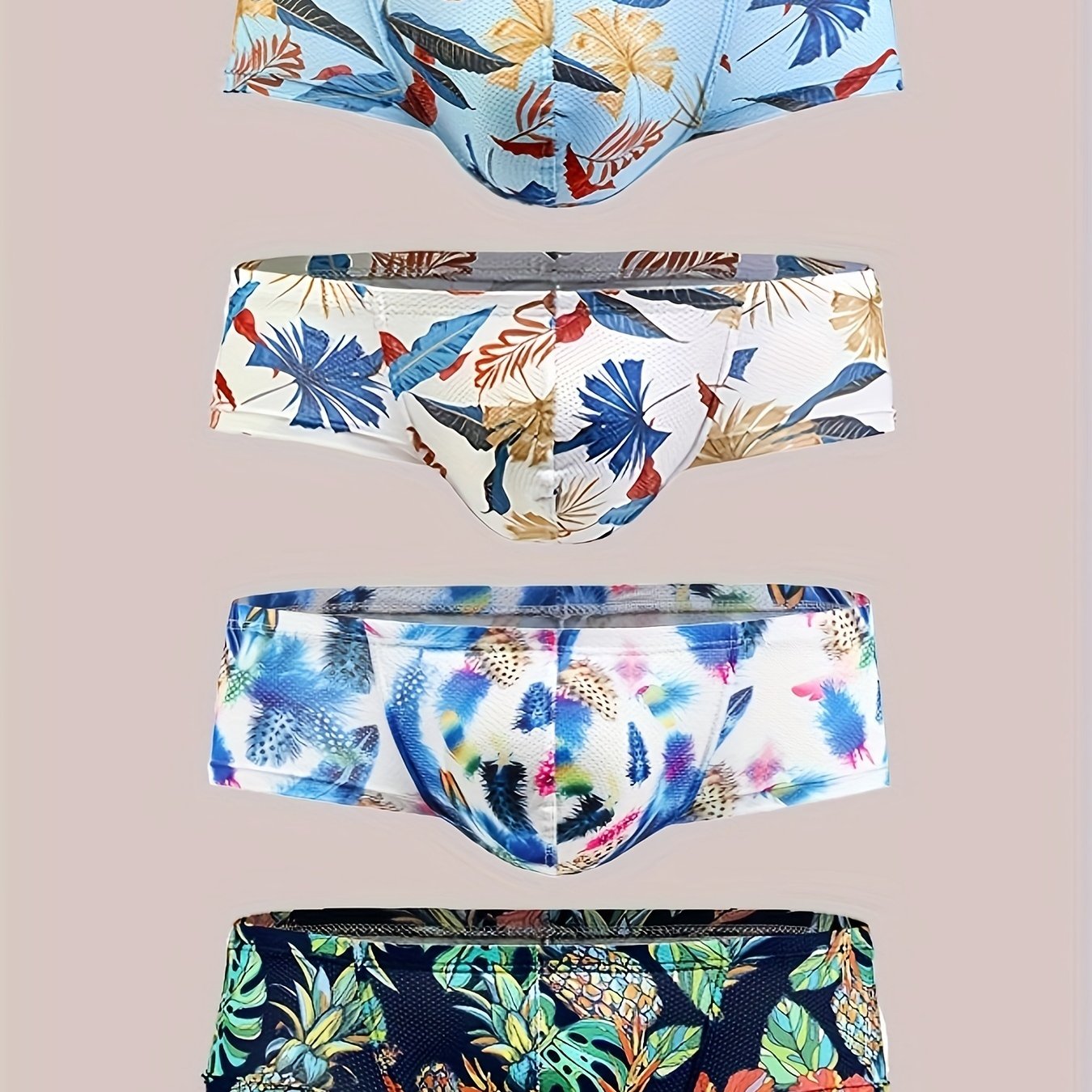 Men's Fashion Graphic Boxer Briefs Mesh U Convex Breathable - Temu ...