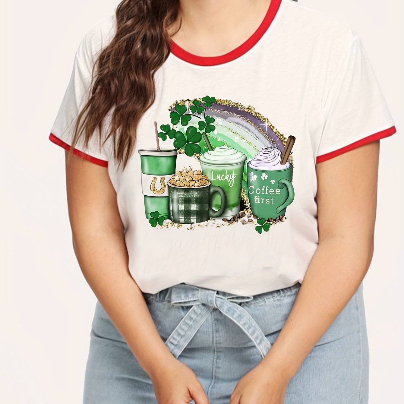 Plus Size Graphic Print T shirt Short Sleeve Crew Neck - Temu Ireland