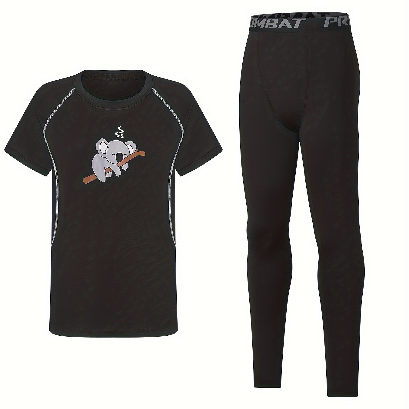 Boys Koala Print Short Sleeve Quick drying Compression T - Temu