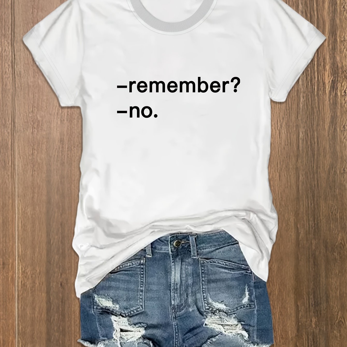 Remenber Print T shirt Short Sleeve Crew Neck Casual Top - Temu United ...