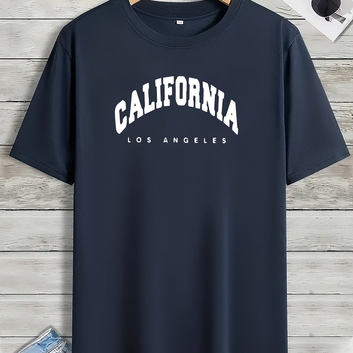 Los Angeles California Themed Graphic Print Casual Crew Neck - Temu ...