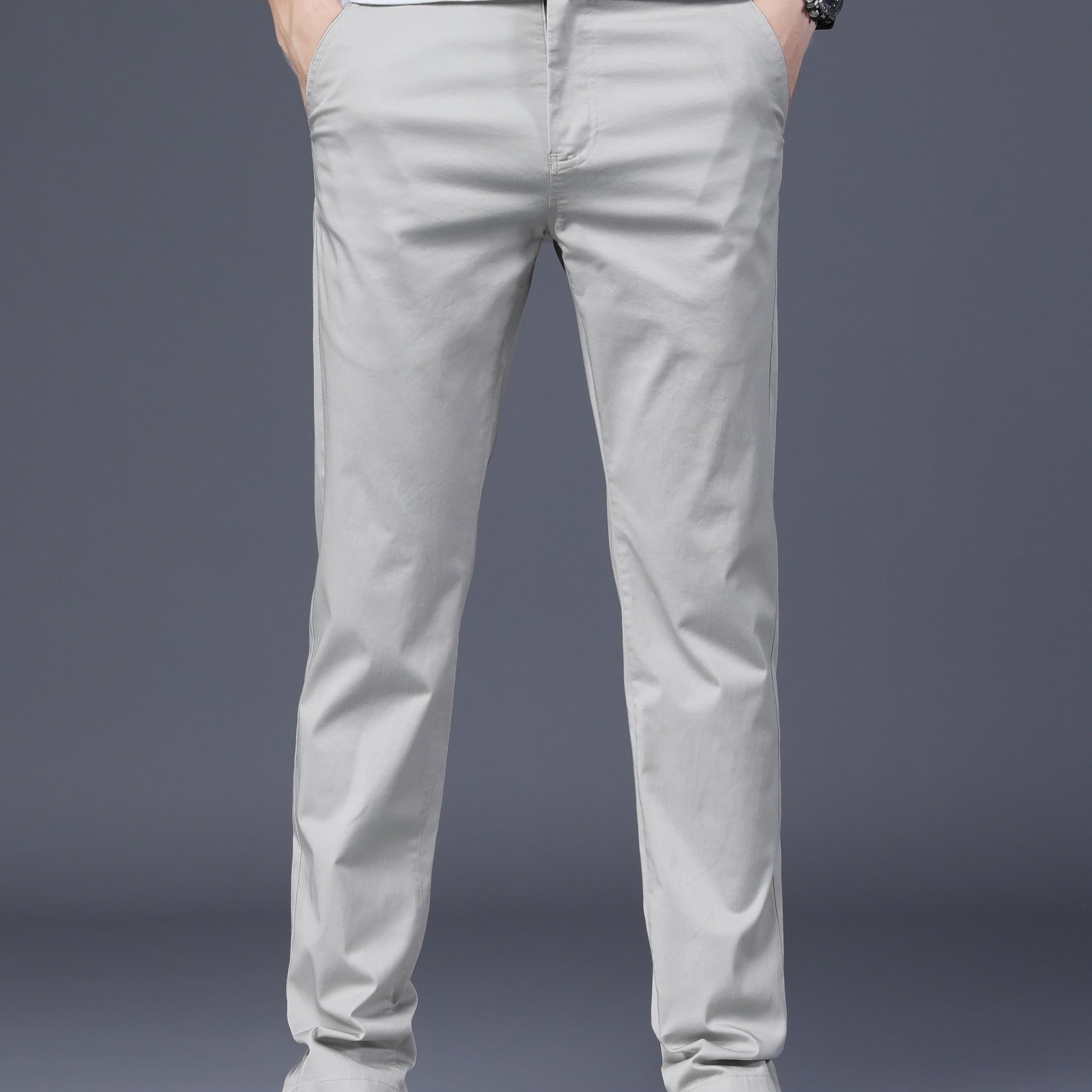 Men's Stylish Loose Cotton Blend Pants Pockets Casual - Temu Australia