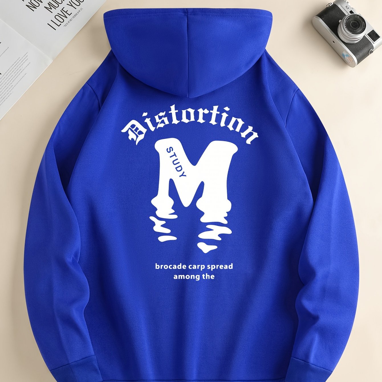 M Print Men's Simple Style Pullover Round Neck Hoodies - Temu Canada