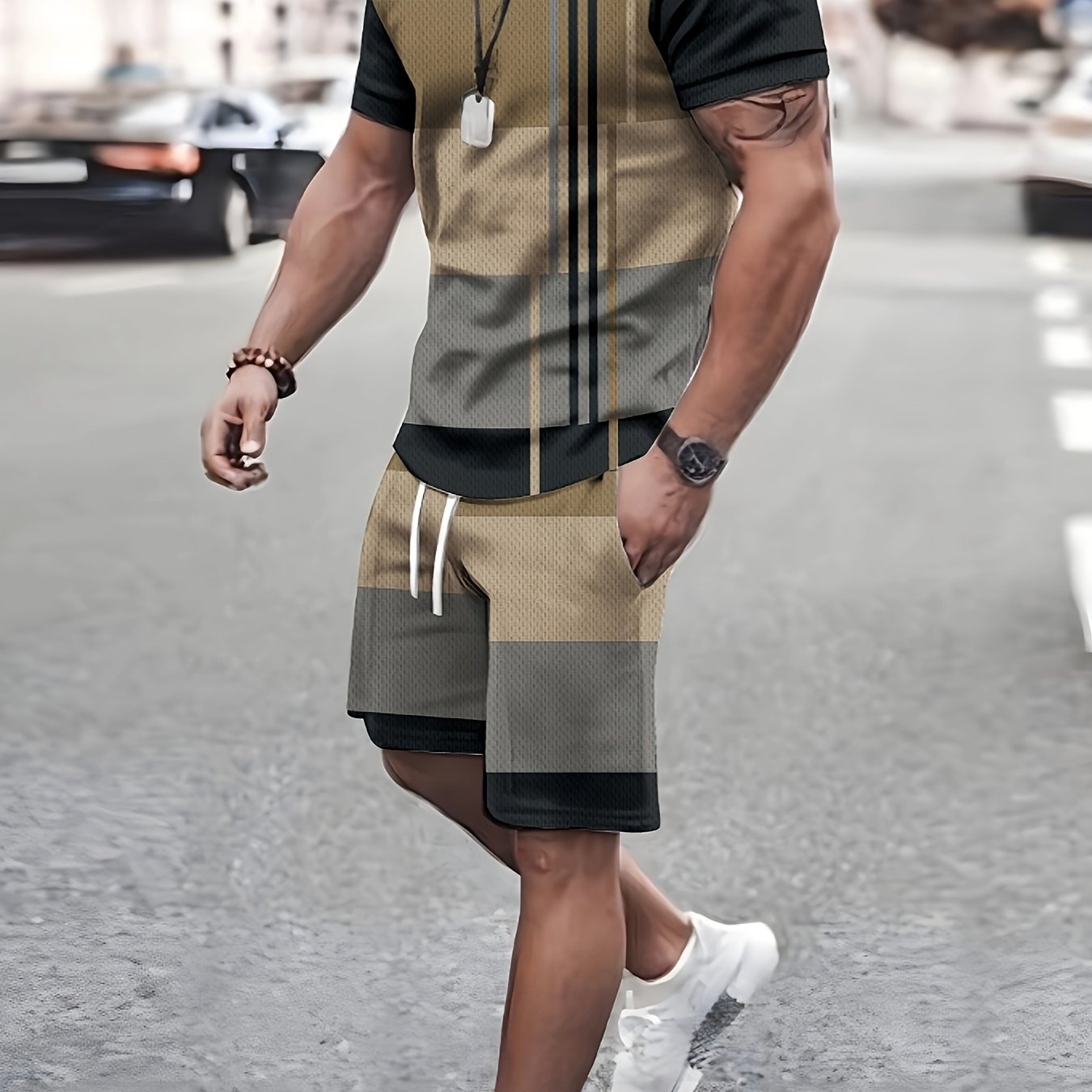 Conjunto 2 Piezas Camiseta Manga Corta Cuello - Temu Spain